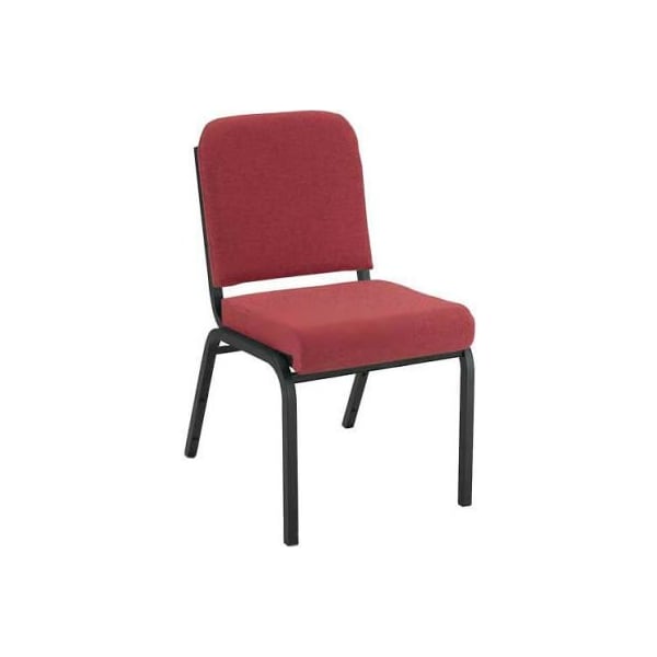 Kfi KFI Stacking Chair with Front Roll - Armless - 2" Cabernet Fabric/Black Steel Frame FR1020 ...